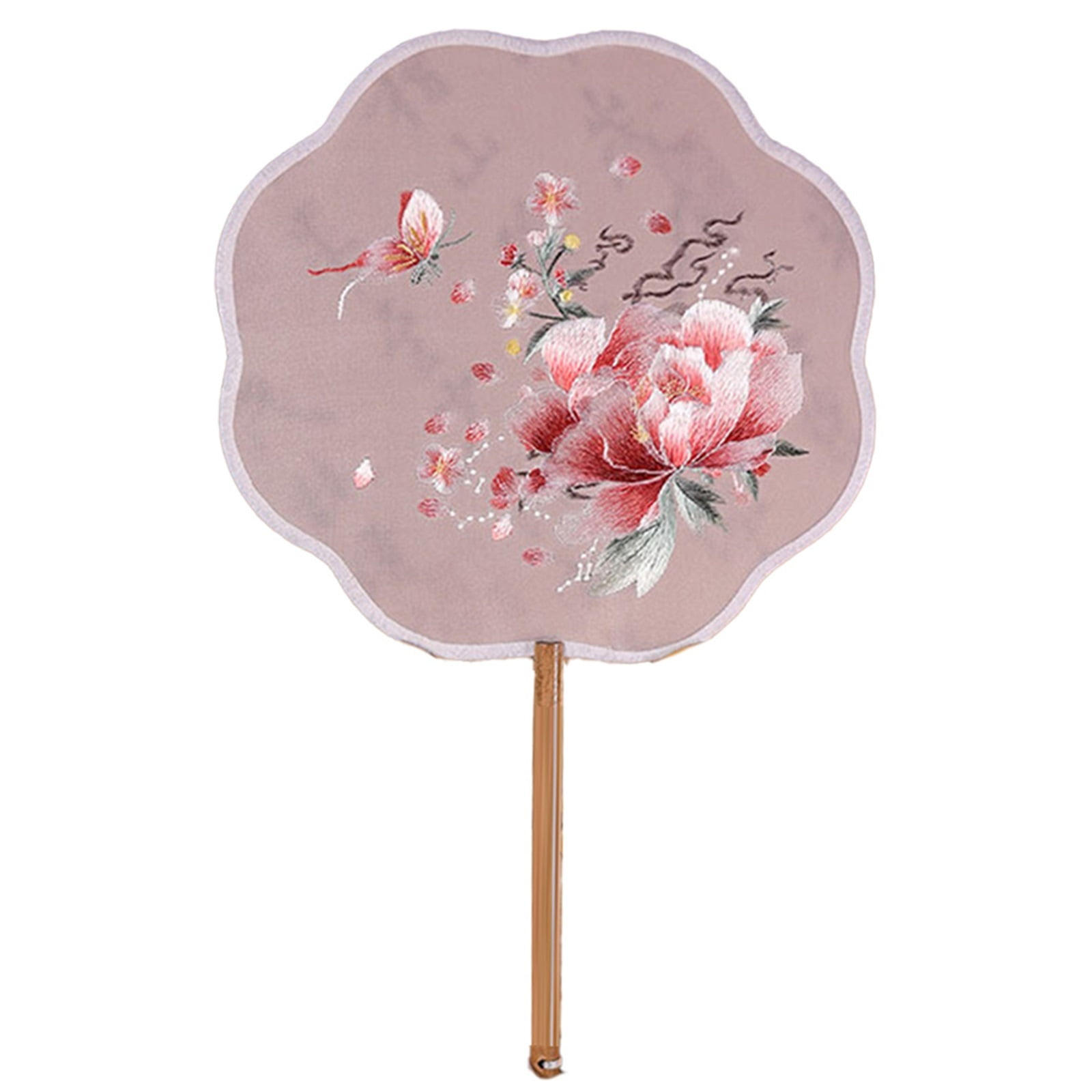 Embroidered Group Fan Ancient Style Fan Summer Long Handled Tassel ...