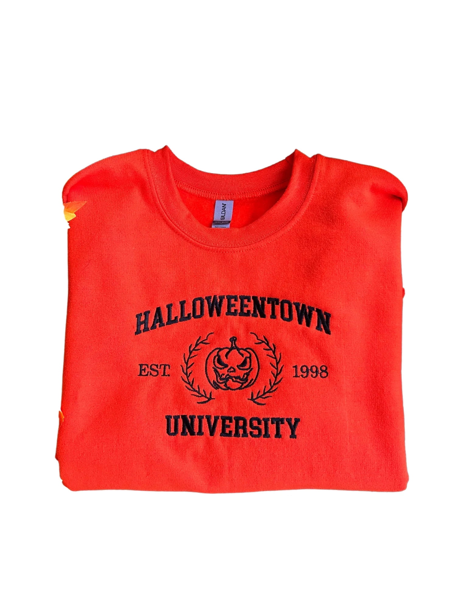 Embroidered 'Halloween University Scary Pumpkin Head' Hoodie or Crew ...