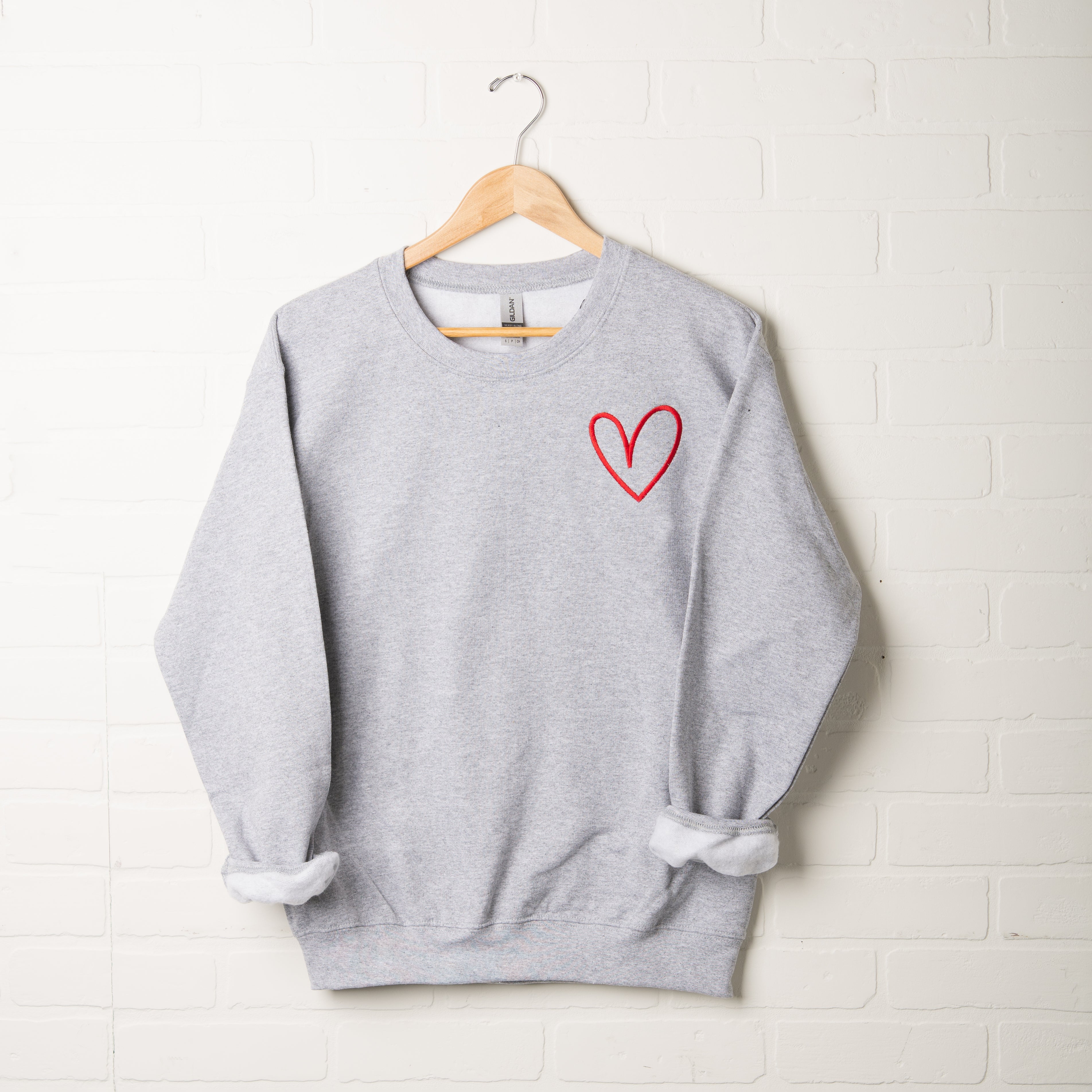 Embroidered Hand Drawn Heart | Sweatshirt - Walmart.com