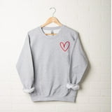 Embroidered Hand Drawn Heart | Sweatshirt - Walmart.com