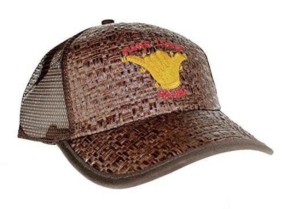 Embroidered Hang Loose Hawaii Cap Hat Brown Straw Front - Walmart.com