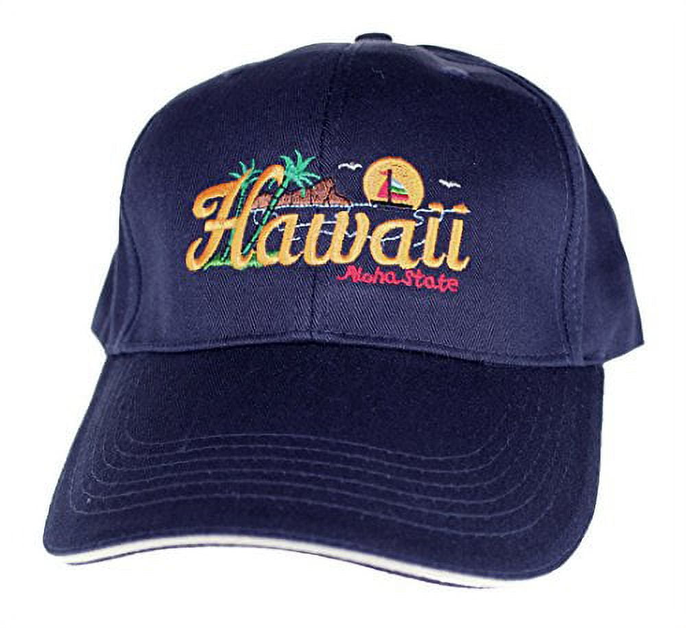 Embroidered Hawaii Aloha State cap hat, Solid Navy - Walmart.com