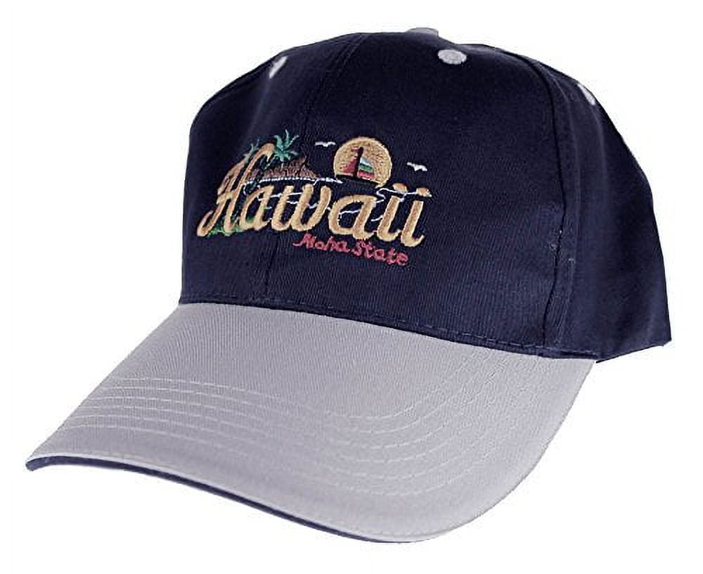 Embroidered Hawaii Aloha Stater Hat Cap, Navy w gray bill - Walmart.com