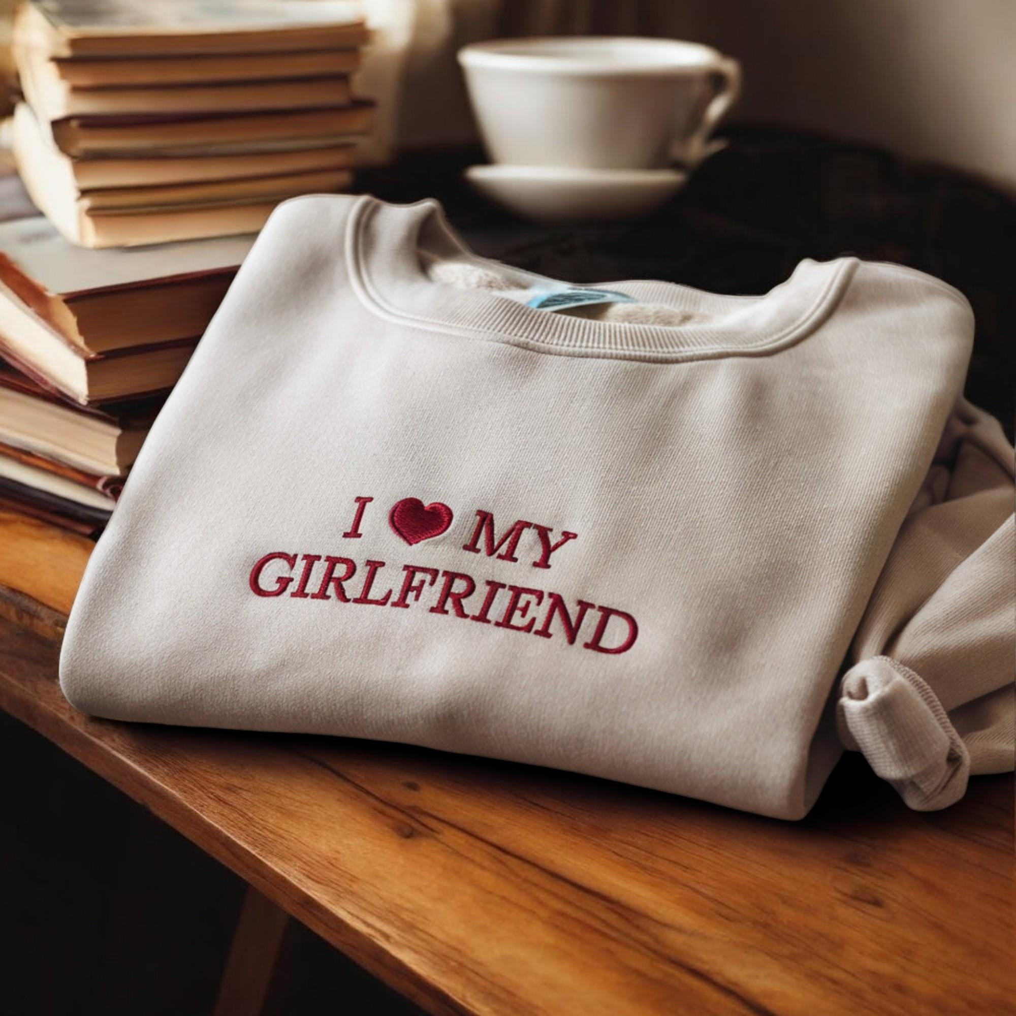 Embroidered I Heart My Girlfriend Sweatshirt, Valentine Gift - Walmart.com
