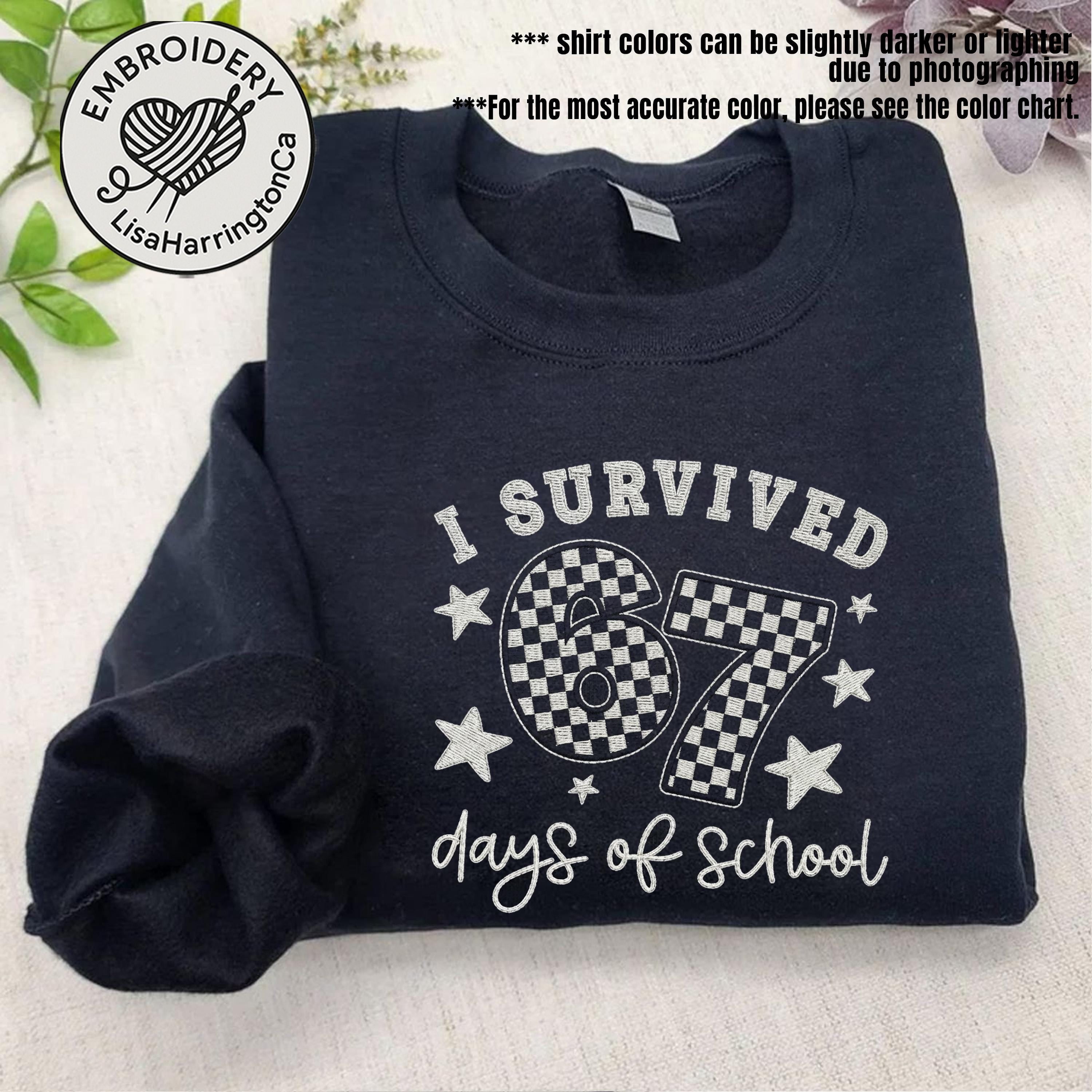 Embroidered I Survived 67 Days of School Shirt, Funny Teacher , Student ...