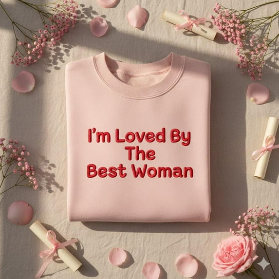 Embroidered I'm Loved By The Best Woman Sweatshirt Partner Gift ...