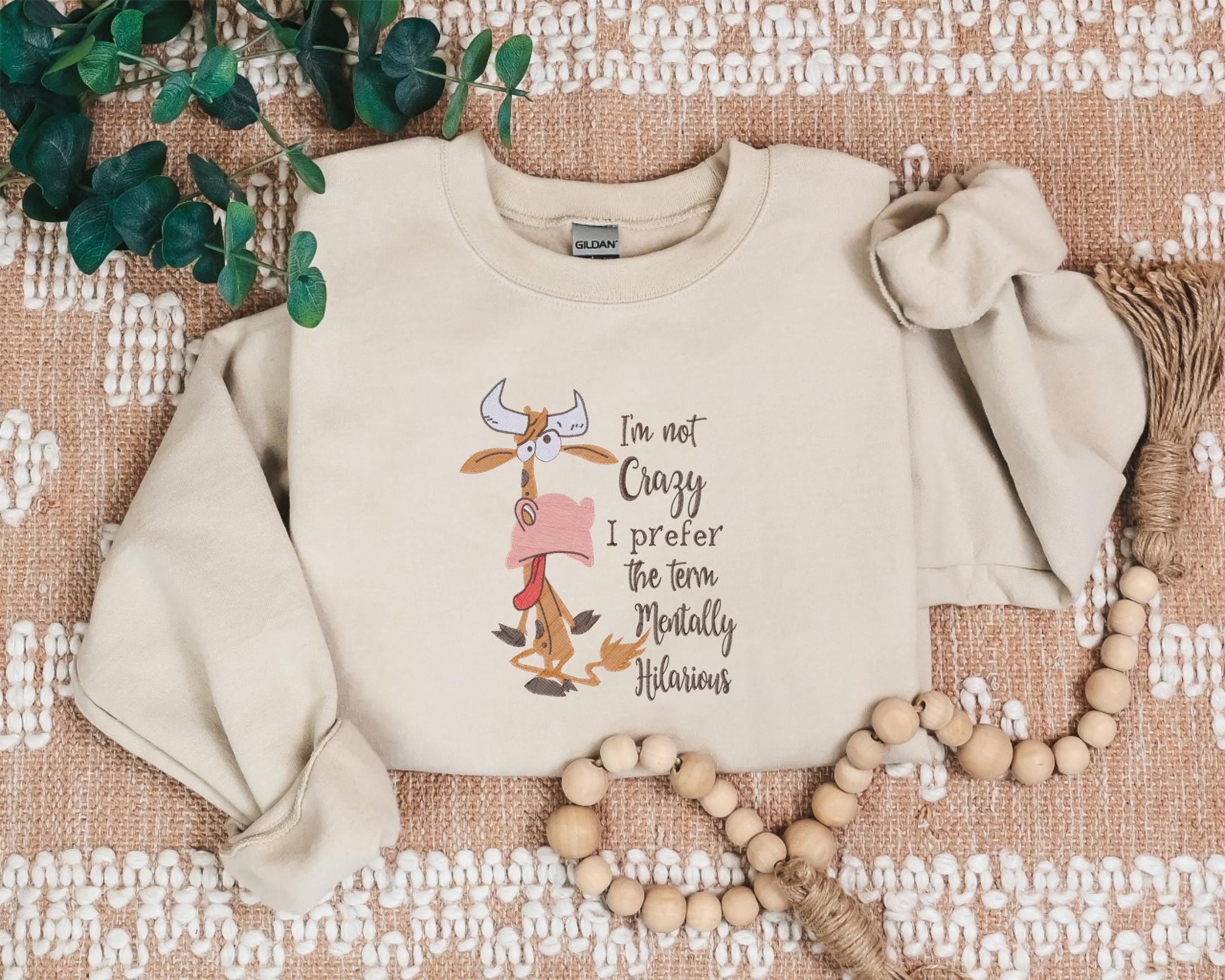 Embroidered I'm Not Crazy I Prefer the Term Mentally Hilarious Shirt ...