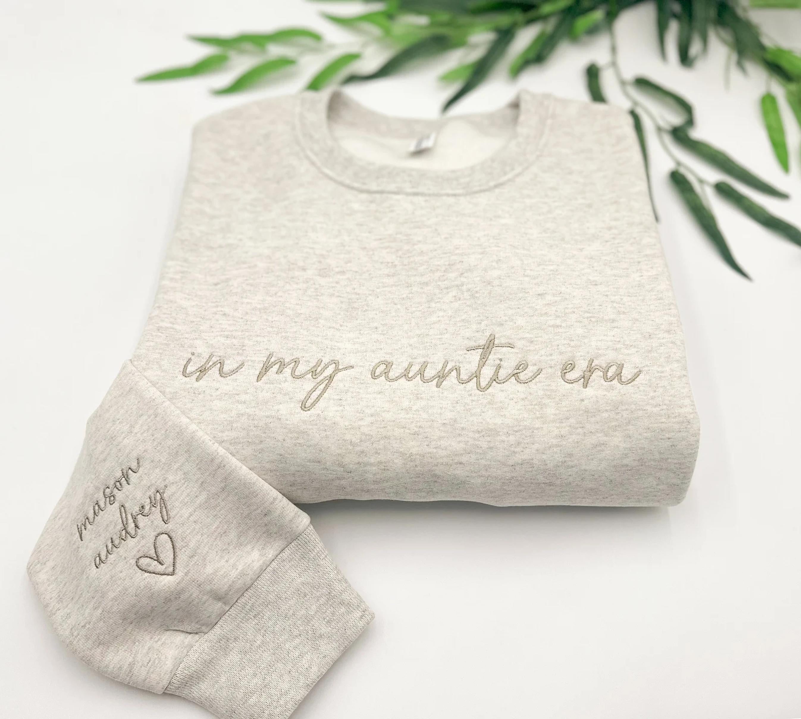 Embroidered In My Auntie Era Custom Sweatshirt with Kids names ...