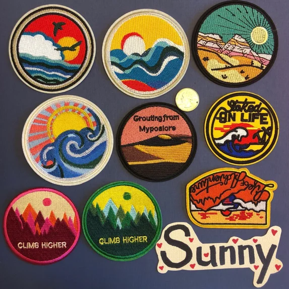 Embroidered Iron On Sew On Cloth Patch Craft Diy Badge Fabric Round ...