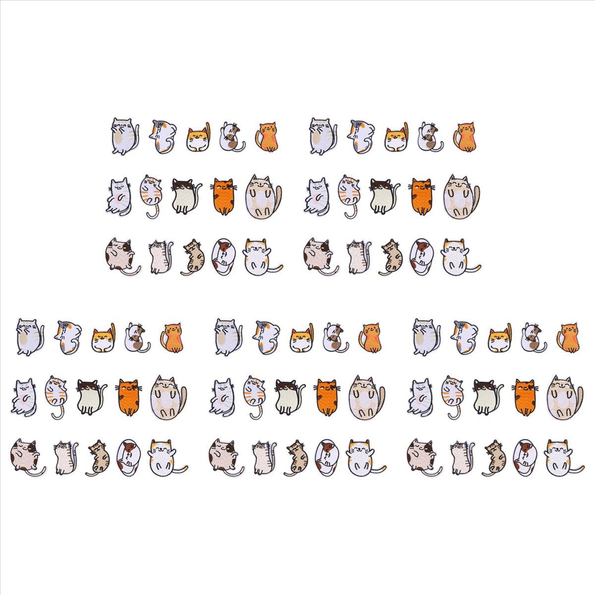 Embroidered Iron on Patches, 75PCS Vivid Cute Cat Embroidery Patches ...