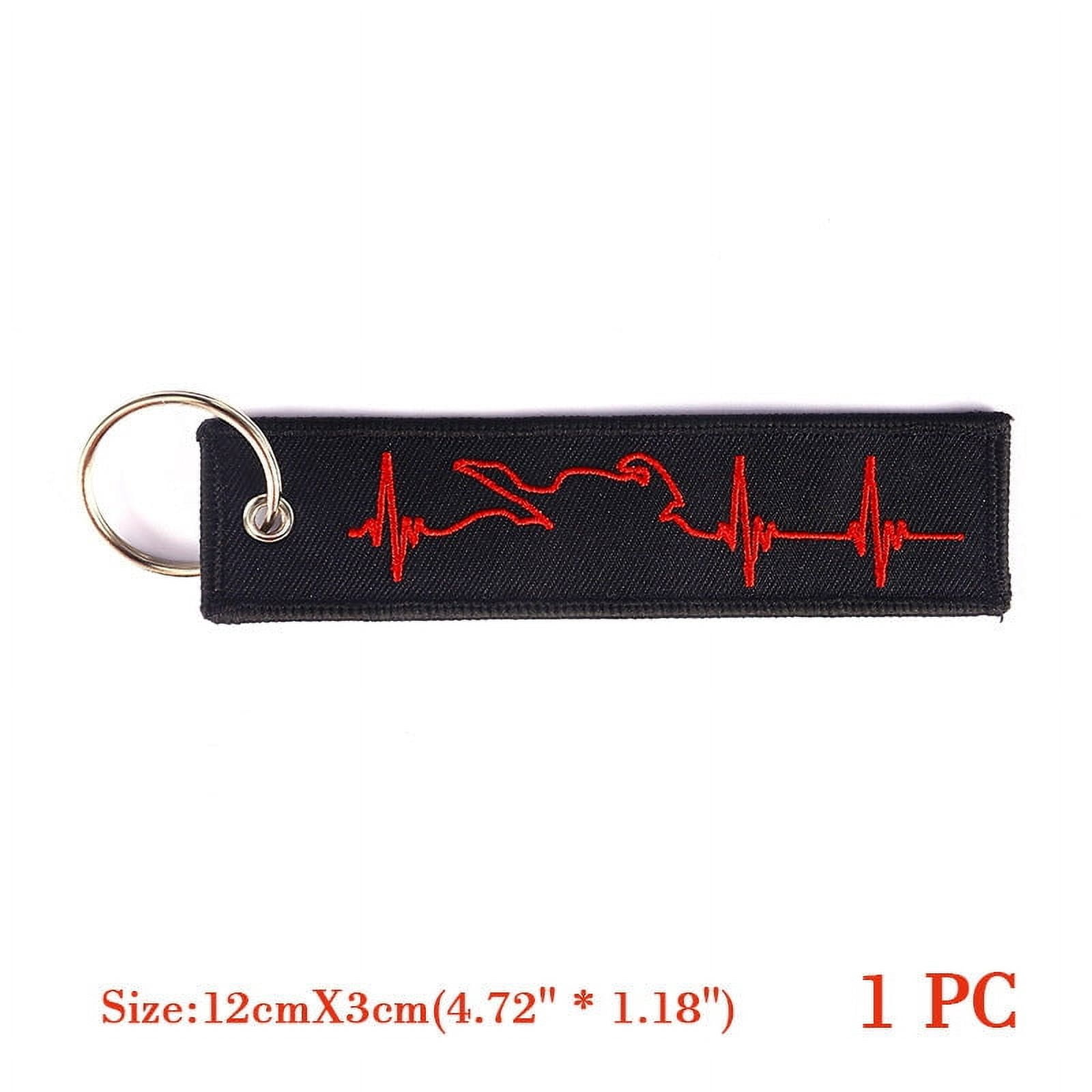Embroidered Keychain Racing Design American Style Polyester 12 x 3 CM ...