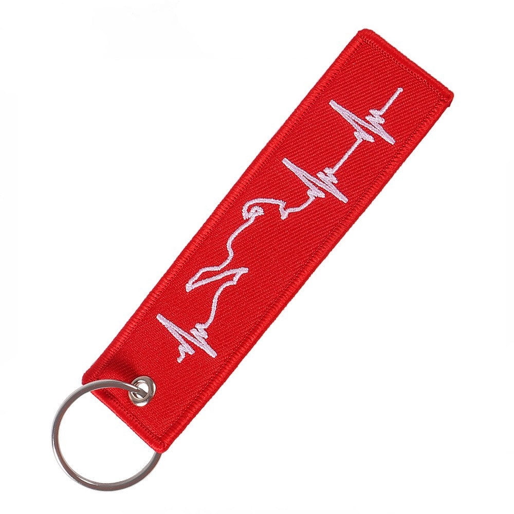 Embroidered Keychain Racing Design American Style Polyester 12 x 3 CM ...