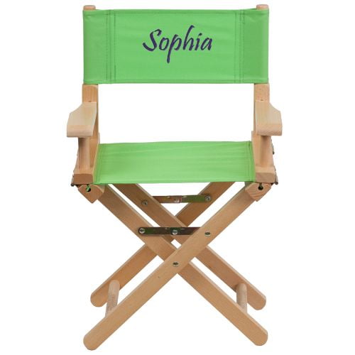 Embroidered Kid Size Directors Chair in Green FLATYD03GNEMBGG - Walmart.com