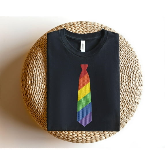 Embroidered LBGT Tie Shirt, Embroidered Pride, Rainbow Tie Shirt, Gay ...
