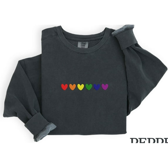 Embroidered LGBT Rainbow Heart Sweatshirt: Pride Clothing - Walmart.com