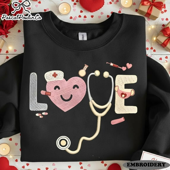 Embroidered "LOVE" Medical Shirt – Perfect for Nurses and Healthcare ...