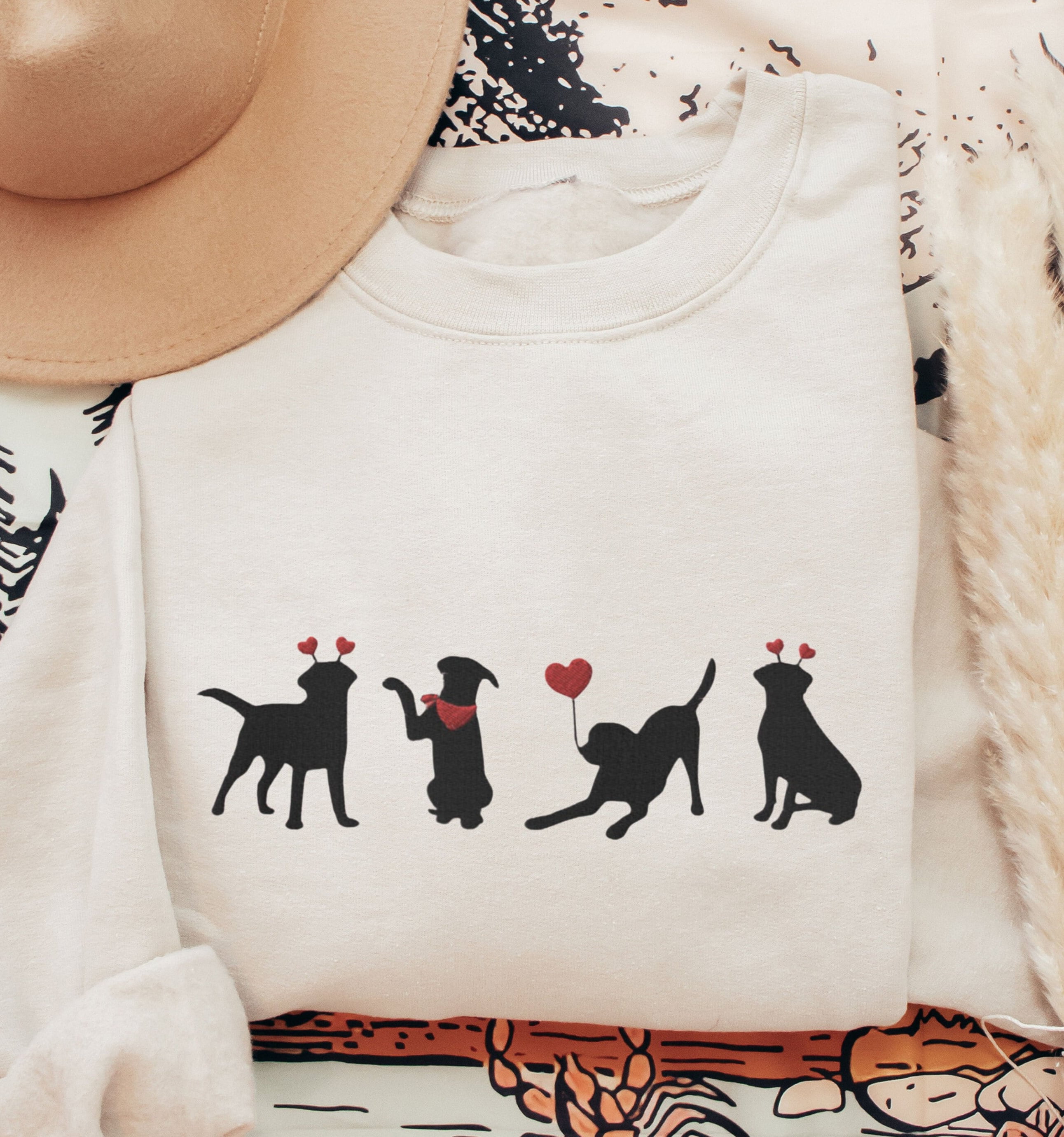 Embroidered Labrador Retriever Sweatshirt, Valentines Day Lab Mom Gift ...