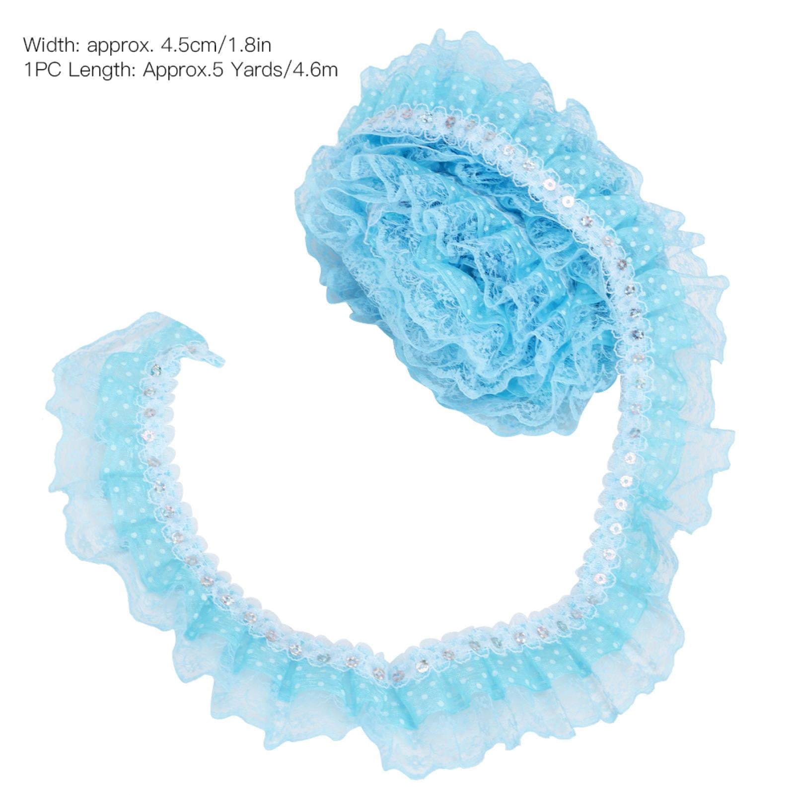 Embroidered Lace Trim,5 Yards Multi-color 45mm Printing Dots Pleated ...