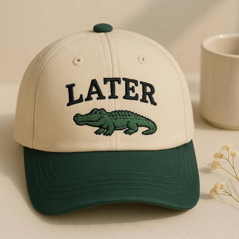Embroidered Later Gator Trucker Hat, Cap, Funny Alligator Cap, Southern ...