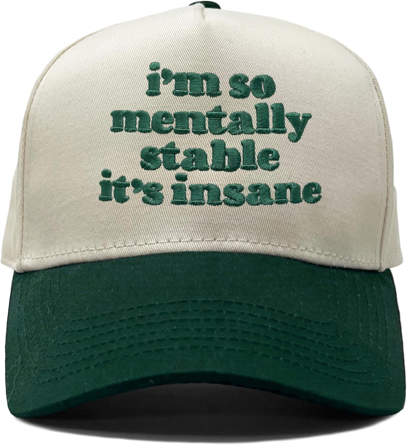 Embroidered Letter Color Block Trucker Hats 100% Cotton Adjustable ...