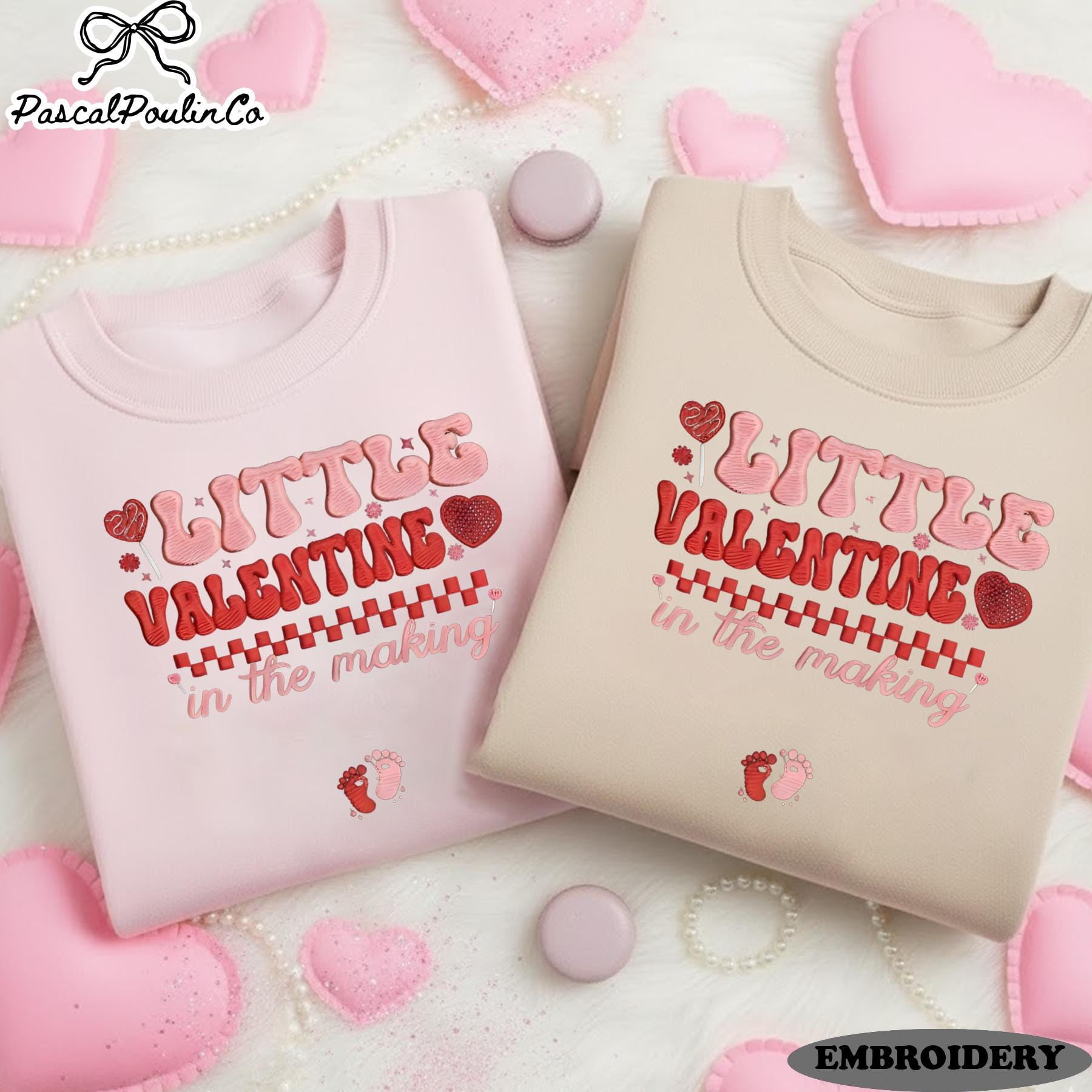 Embroidered "Little Valentine in the Making" Shirt – Perfect Baby or Pregnancy Announcement Gift ...