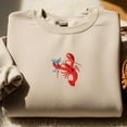 Embroidered Lobster Sweatshirt, Nautical Coastal Crewneck, Summer Ocean ...