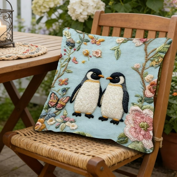 Embroidered-Look Animal Print Short Lint Pillow Covers Hedgehog ...