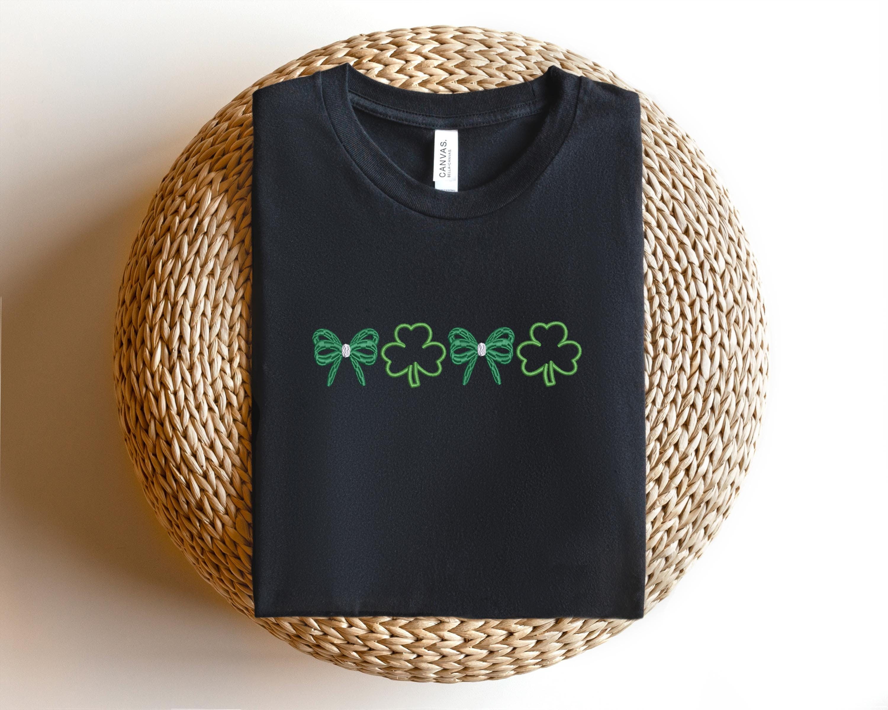 Embroidered Lucky Shamrock Patrick Sweatshirt, Patrick Embroidered Tee ...