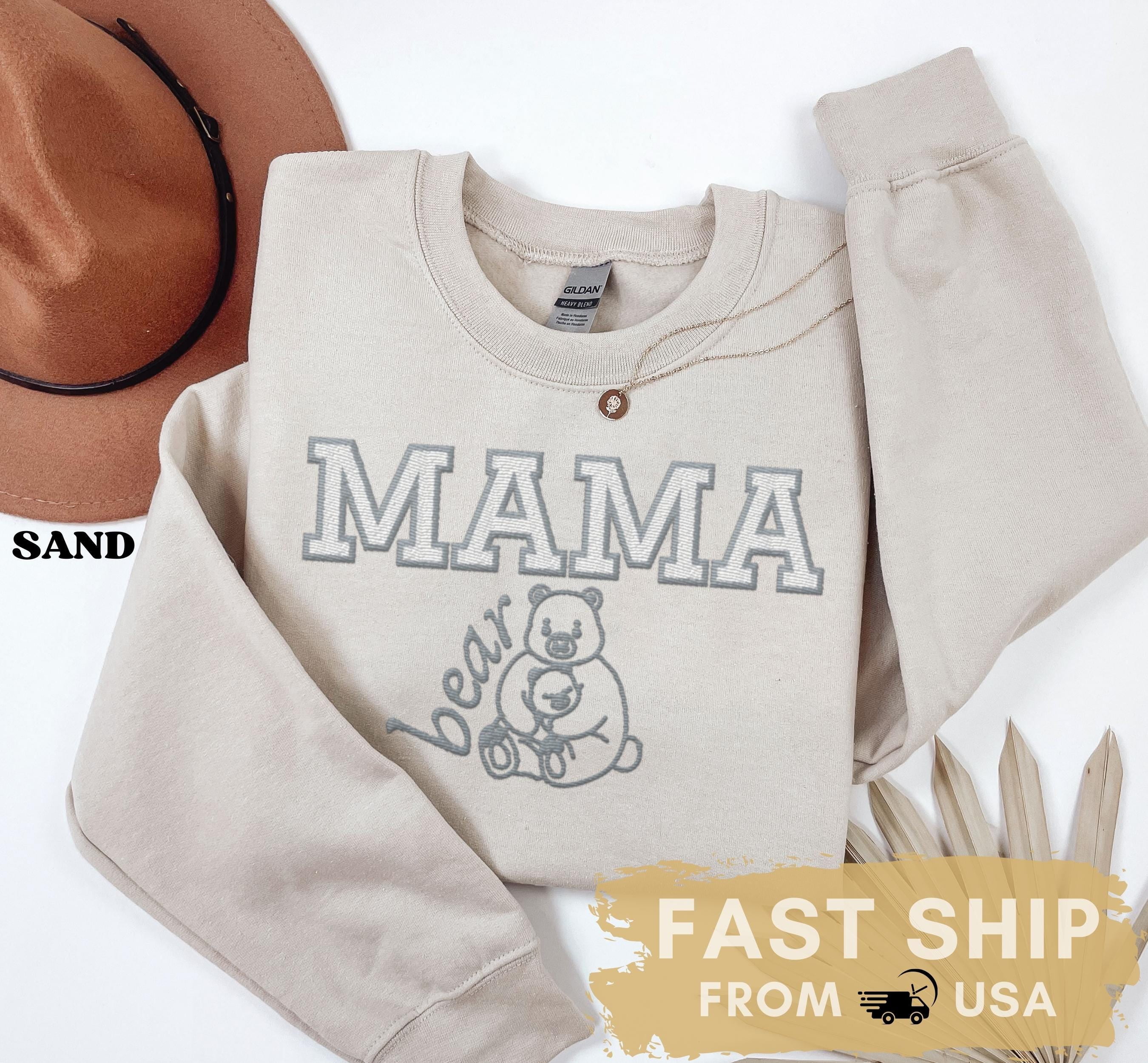Embroidered Mama Bear Sweatshirt, Mama Bear Sweater With Kids Names ...