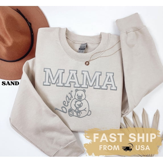 Embroidered Mama Bear Sweatshirt, Mama Bear Sweater With Kids Names ...