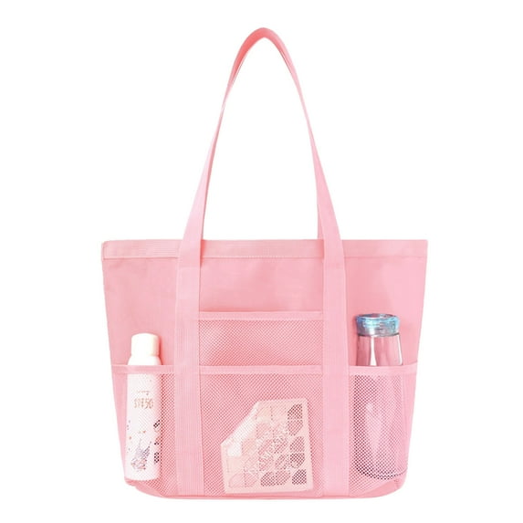 Embroidered Mesh Tote Bag for Women Foldable Lightweight Beach Shoulder ...