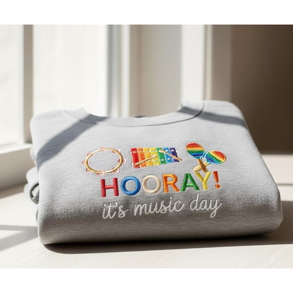 Embroidered Music Teacher Sweatshirt | Rainbow Xylophone Jumper ...