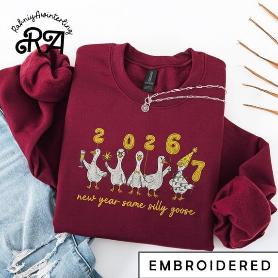 Embroidered New Year Same Silly Goose 67 Shirt, Trendy Six Seven Meme ...