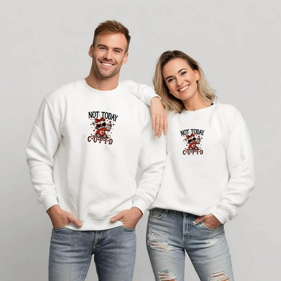 Embroidered Not Today Cupid Shirt, Funny Raccoon Valentine Sweatshirt ...
