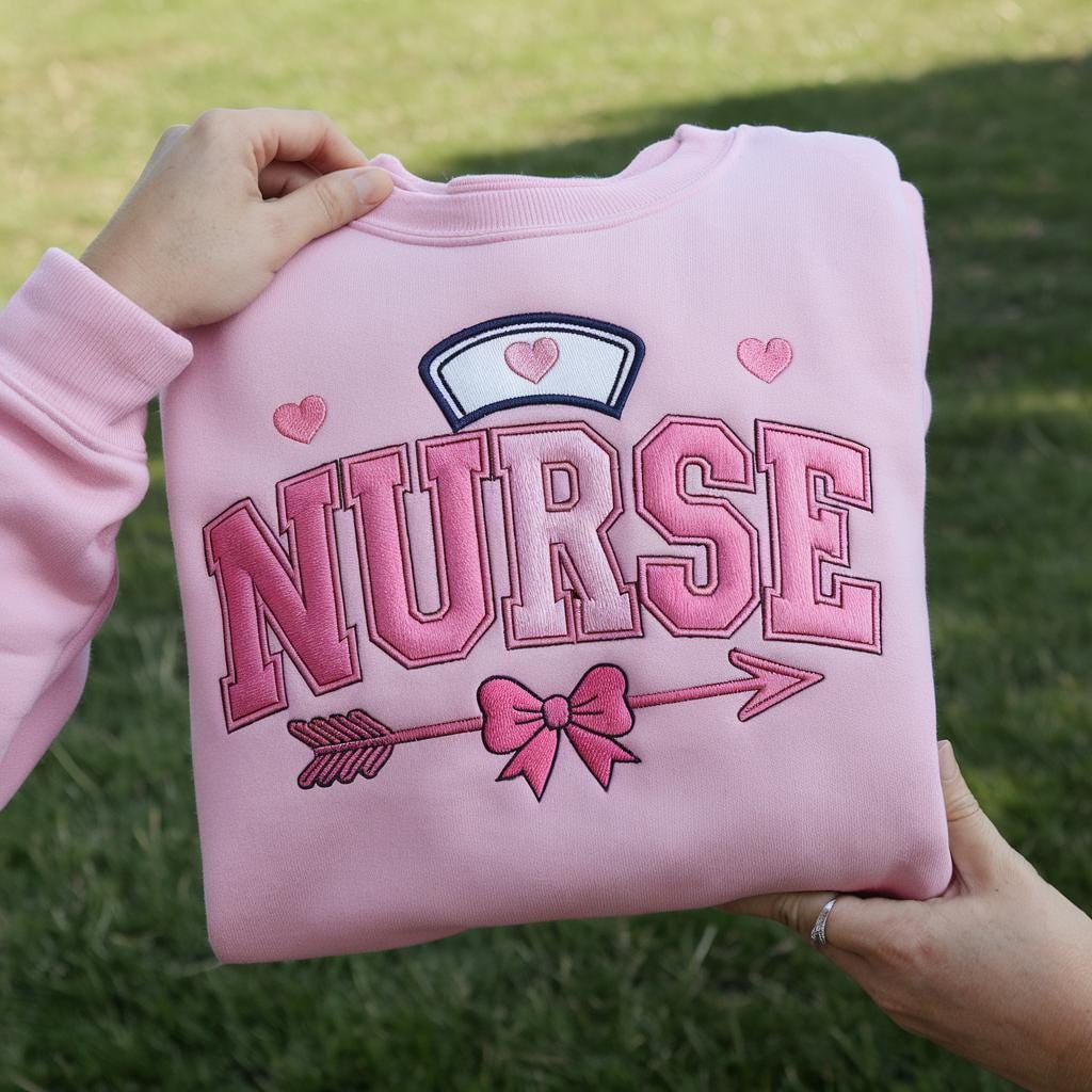 Embroidered Nurse Valentine Gift Sweatshirt, Nurse Valentines Day ...