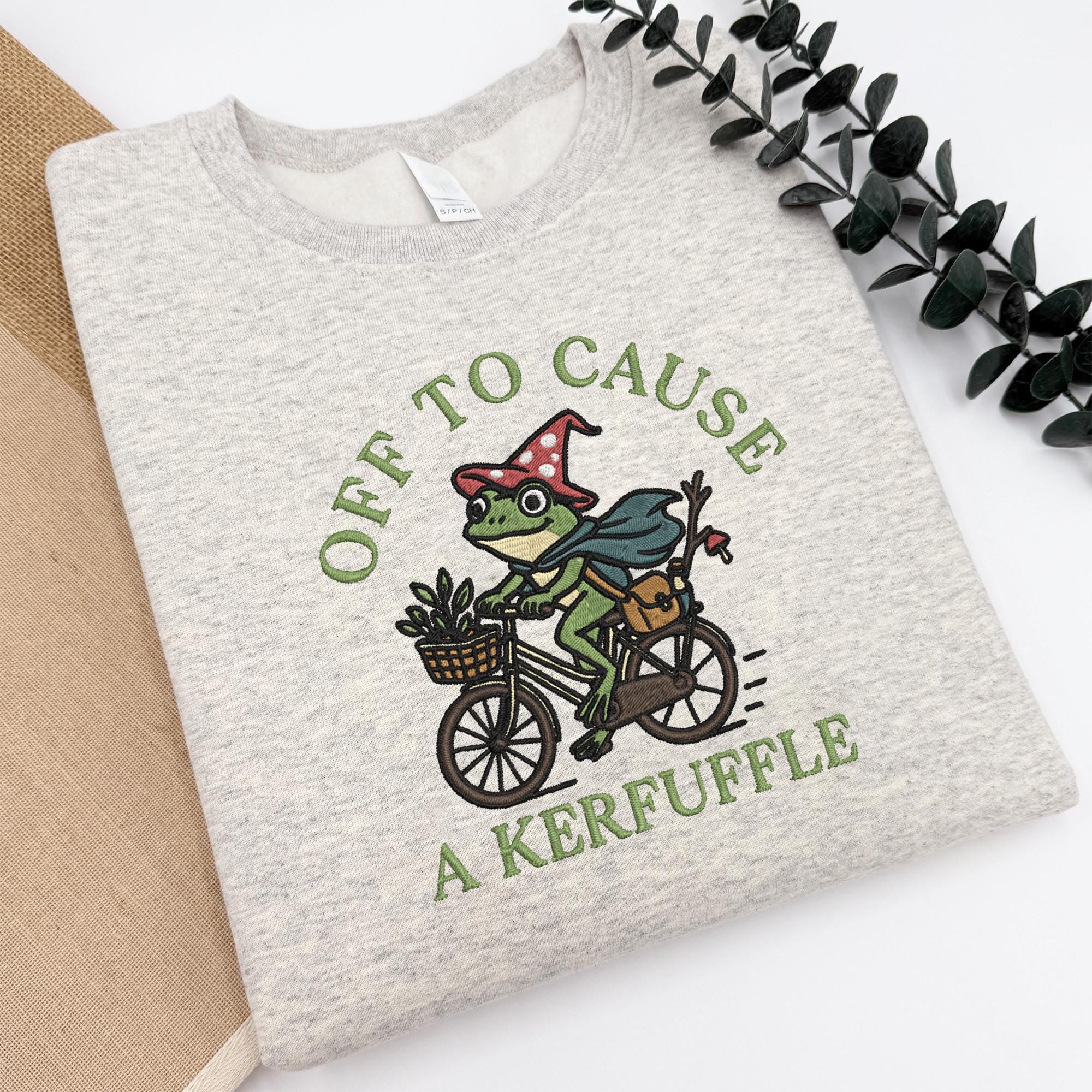 Embroidered Off to Cause a Kerfuffle Frog Tshirt, Funny Sayings ...