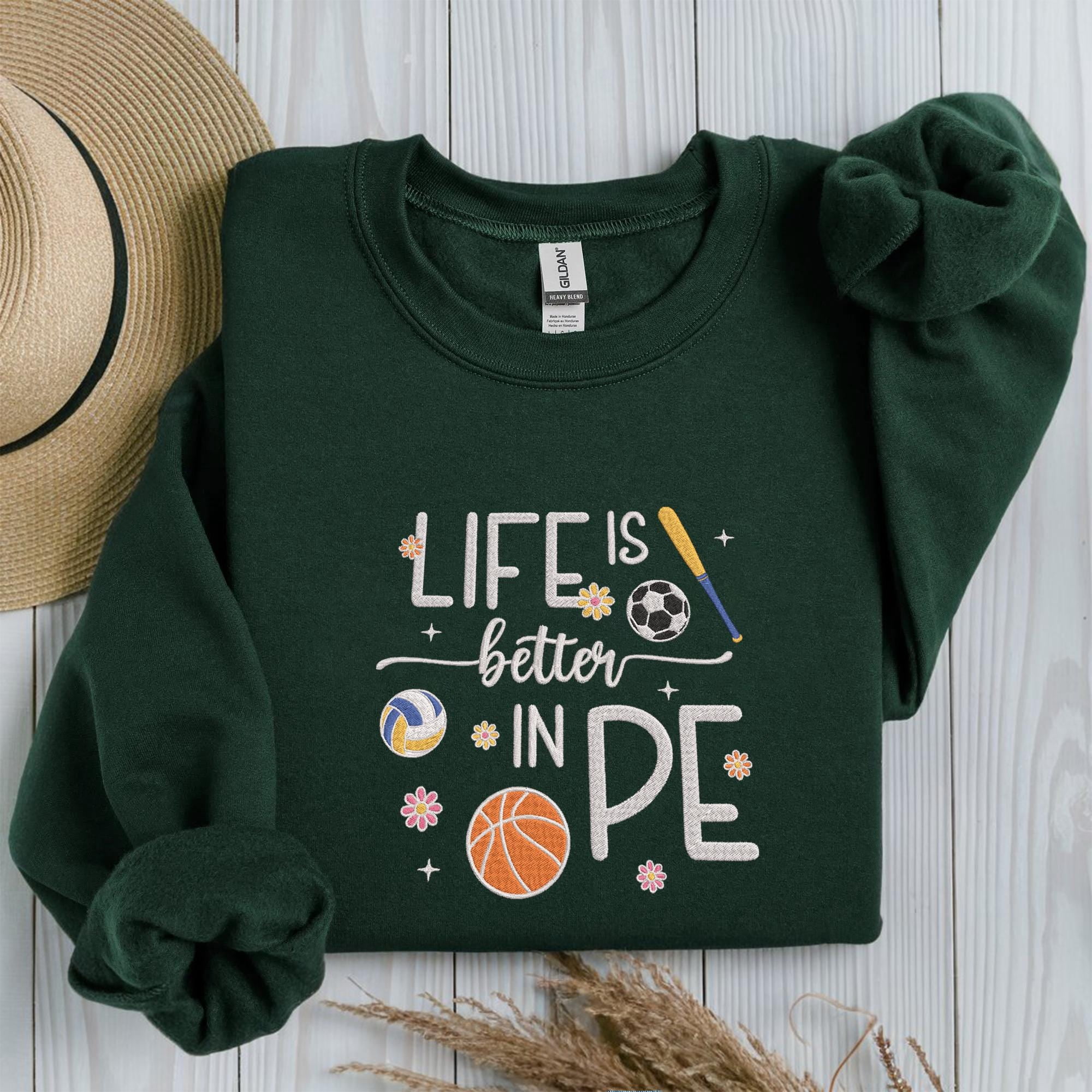 Embroidered PE Teacher Sweatshirt, Physical Education TShirt, Physical ...