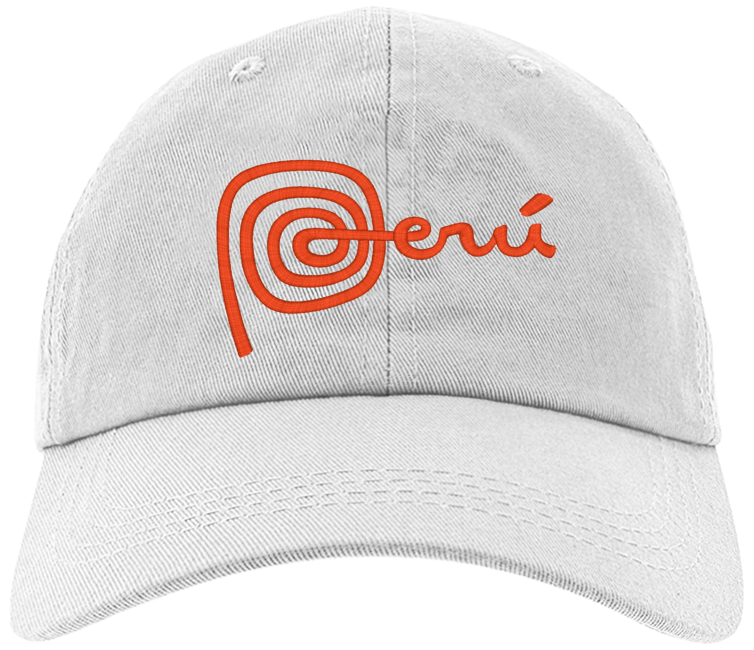 Embroidered PERU National Logo, Adjustable Baseball Cap-EM-0037-White ...