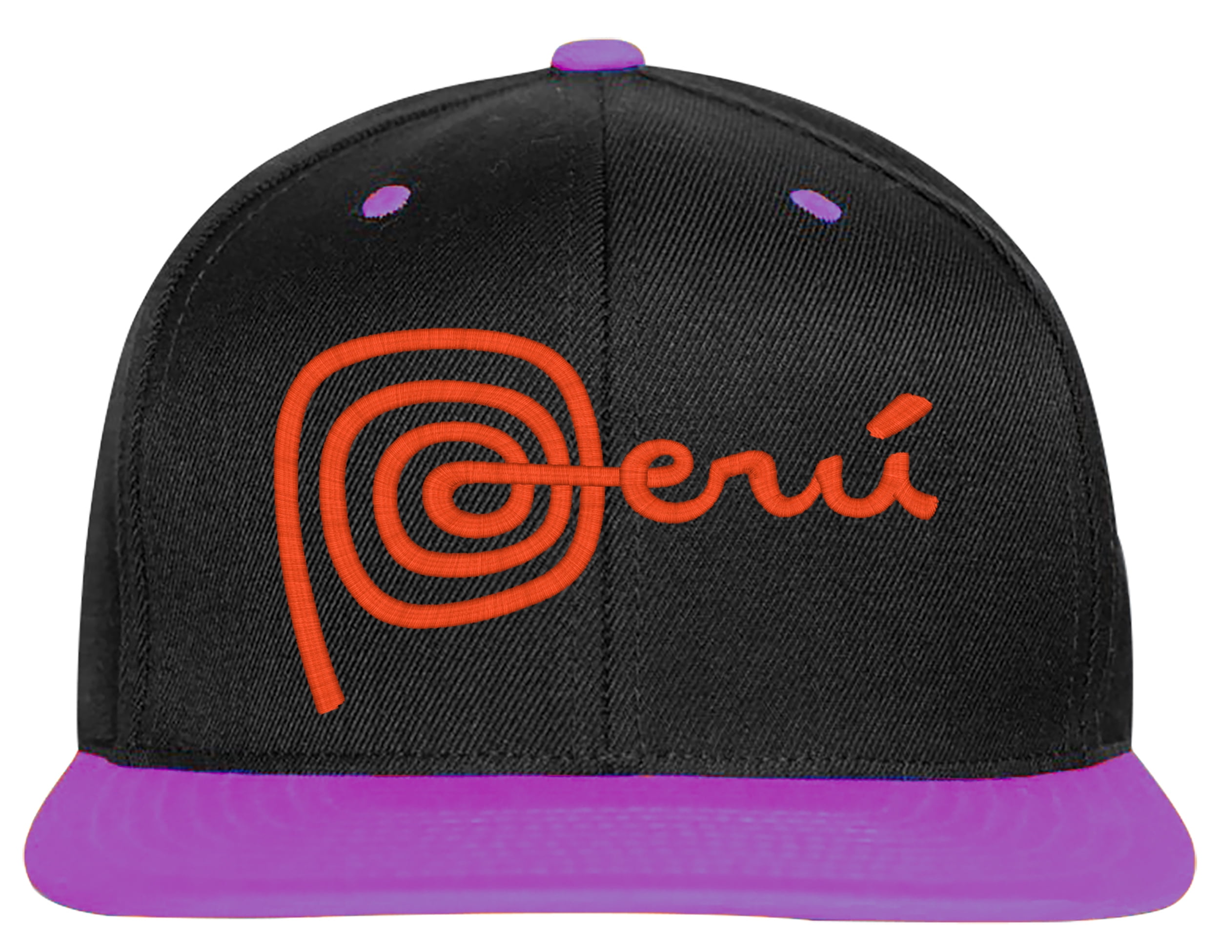 Embroidered PERU National Logo-EM-0037-Black-Purple - Walmart.com