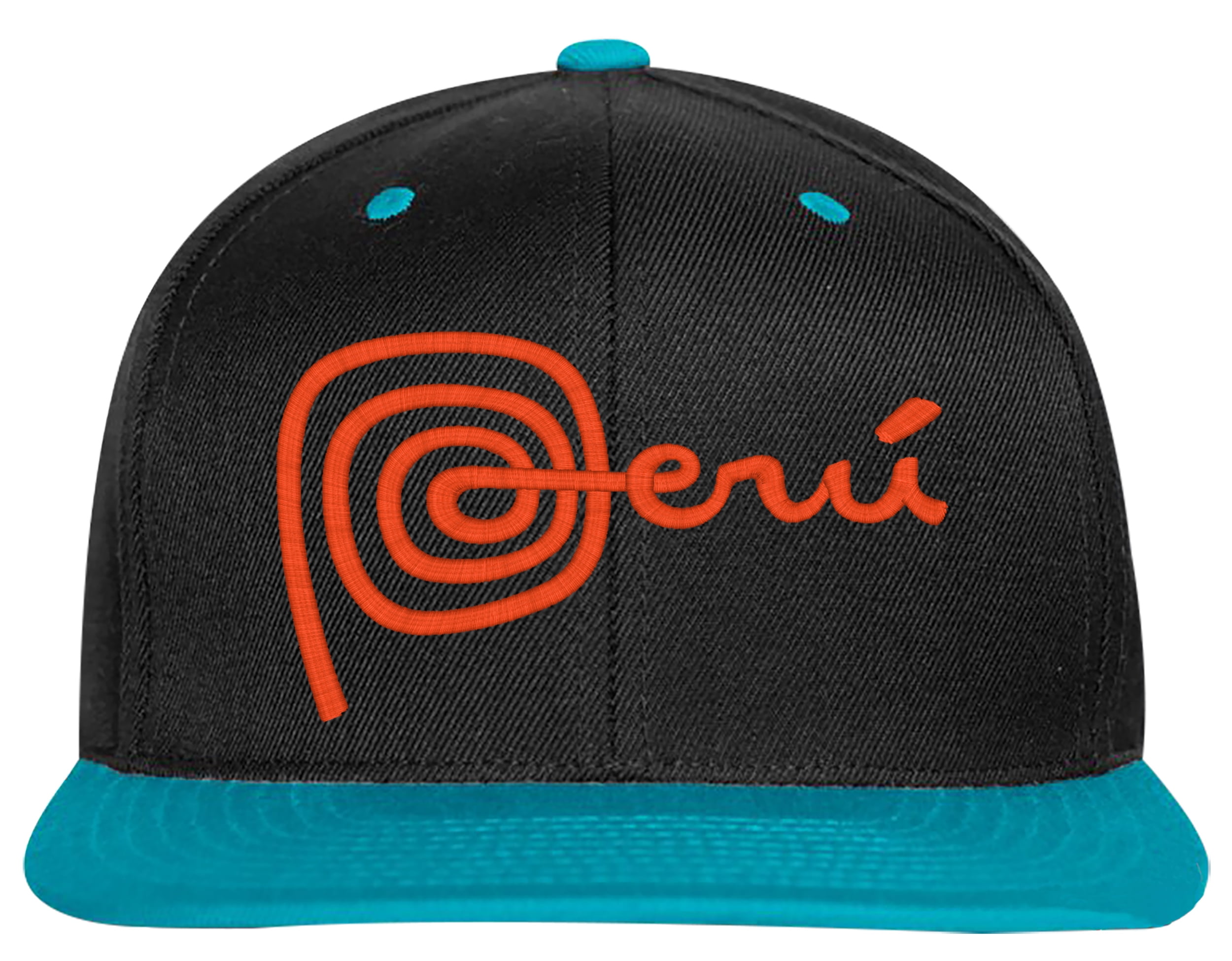 Embroidered PERU National Logo-EM-0037-Black-Teal - Walmart.com