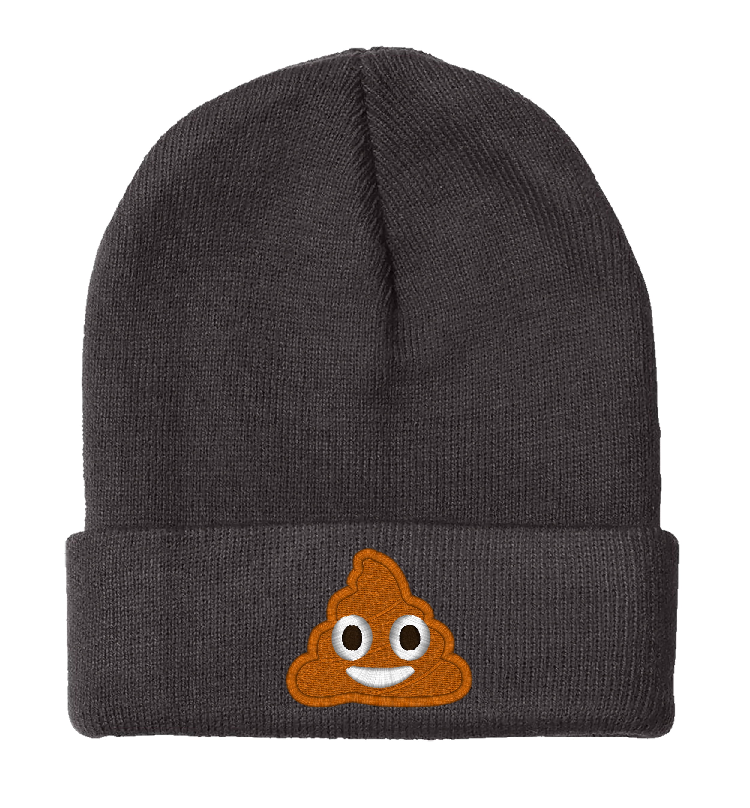 Embroidered POOP Face Text Image Logo Hat-EM-0035-Black - Walmart.com