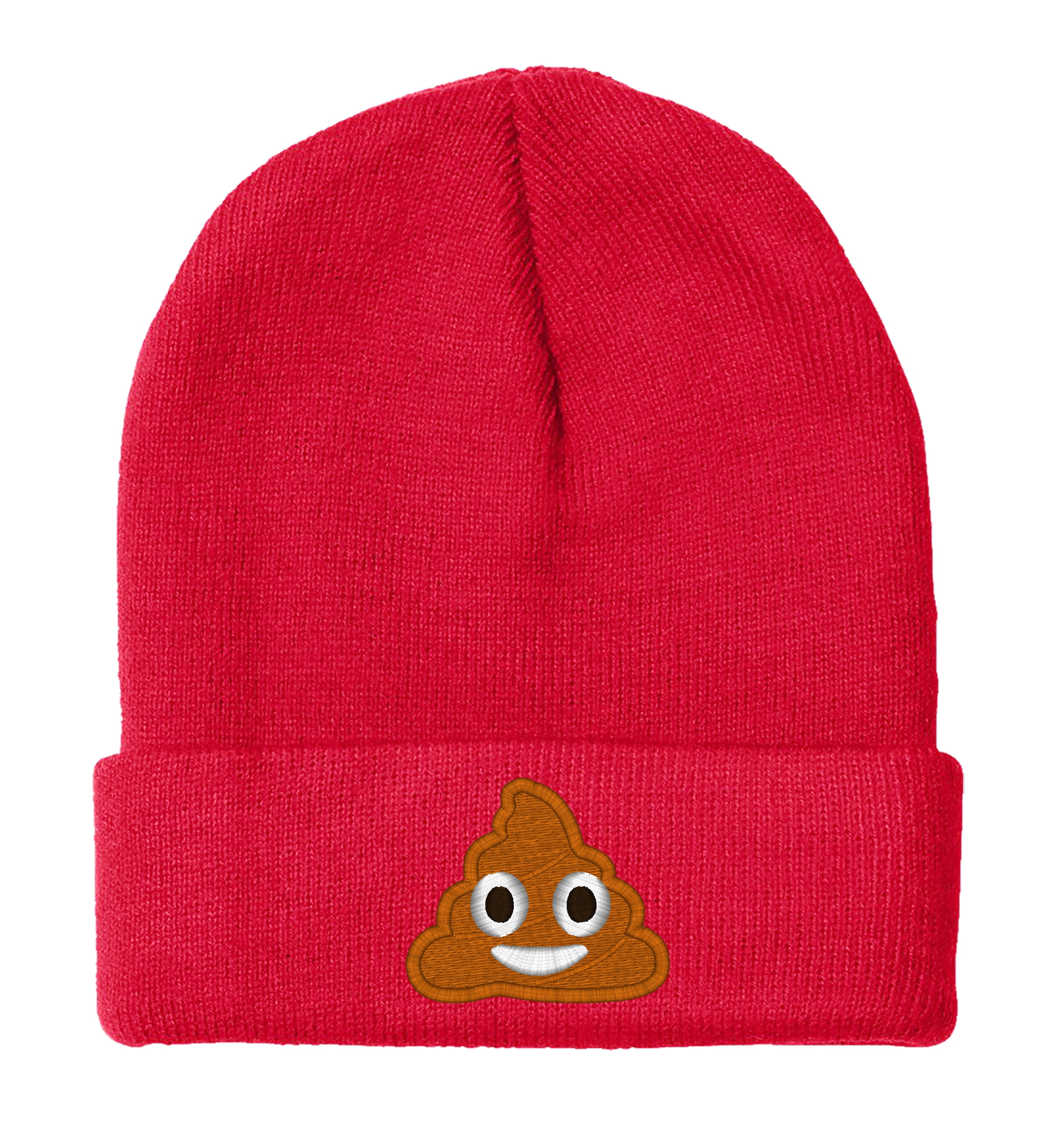 Embroidered POOP Face Text Image Logo Hat-EM-0035-Red - Walmart.com