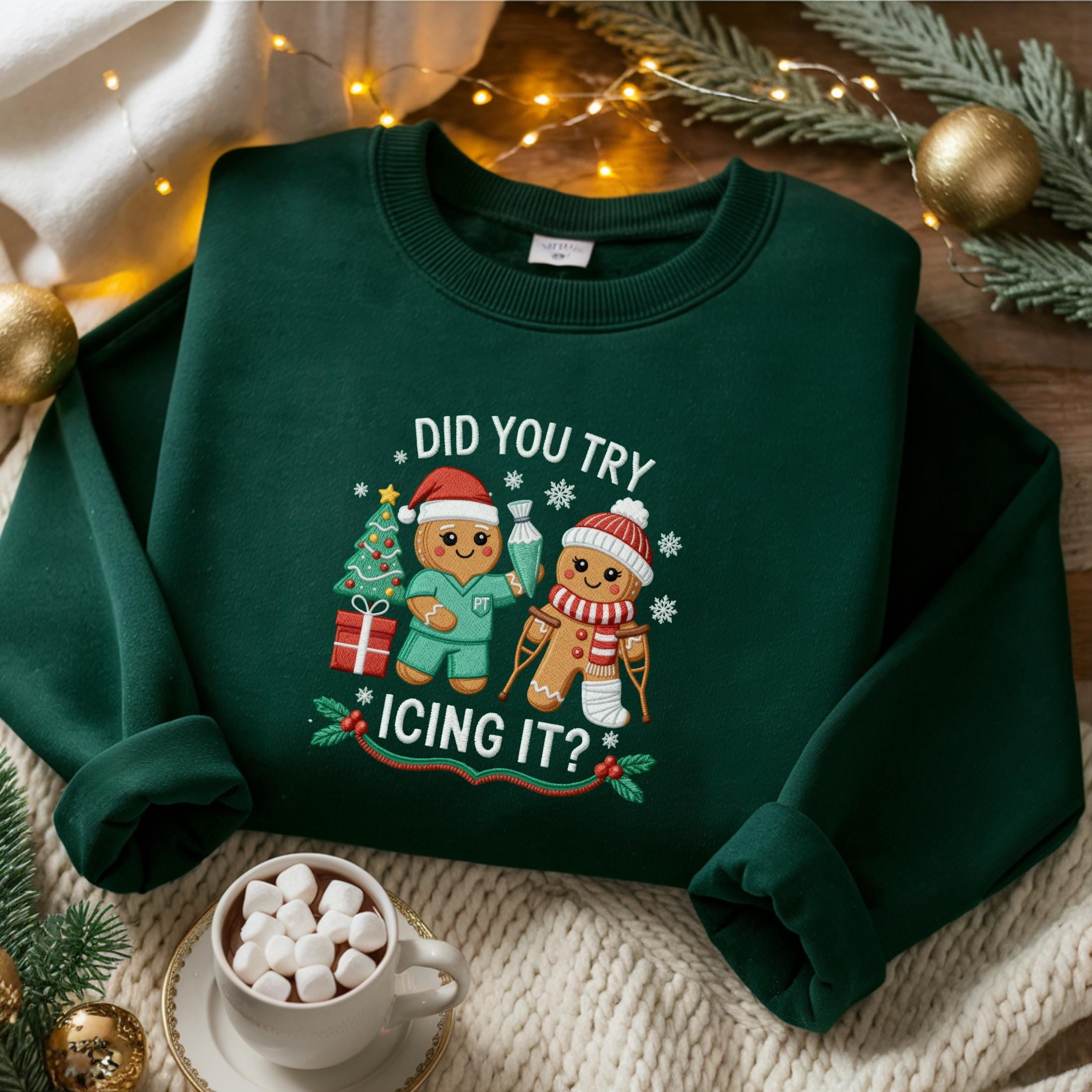 Embroidered Physio Christmas Sweatshirt: Physical Therapy, Christmas ...