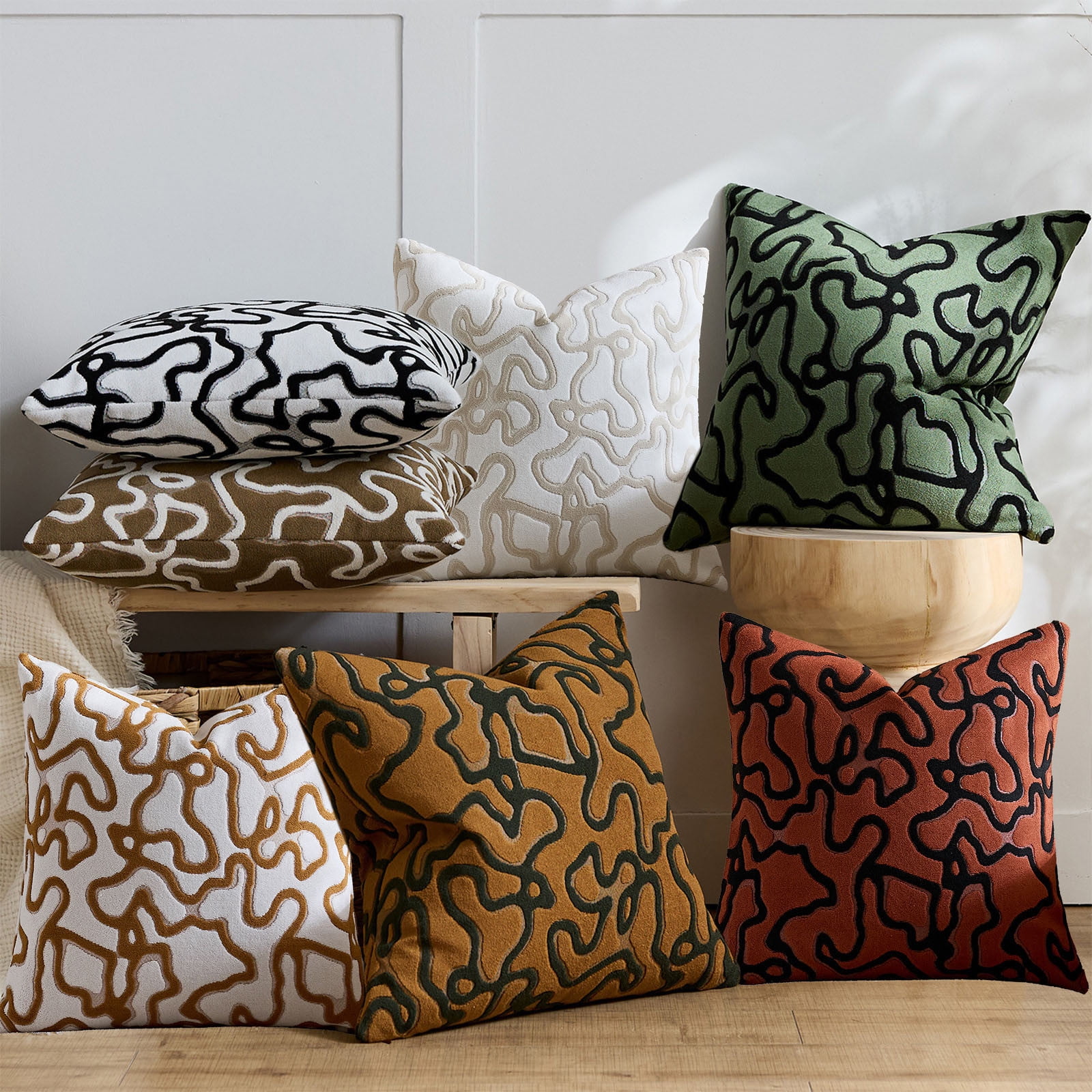 Embroidered Pillowcase - Soft Durable Fabric Cushion Cover for Sofas ...