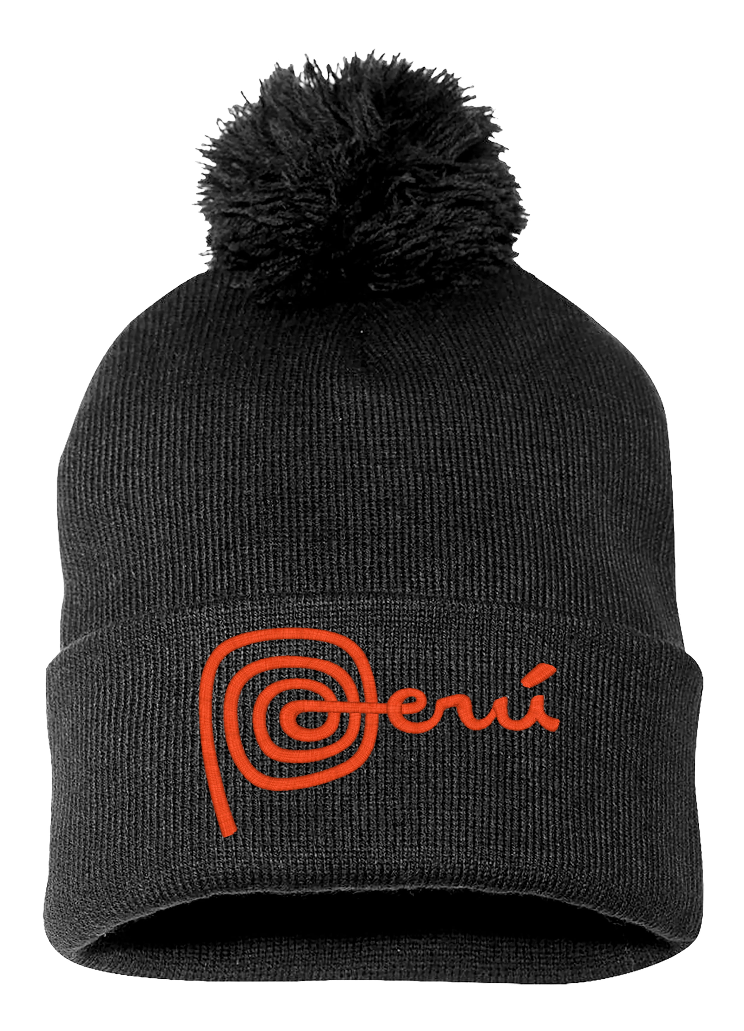 Embroidered Pom Pom PERU National Logo-EM-0037-Black - Walmart.com