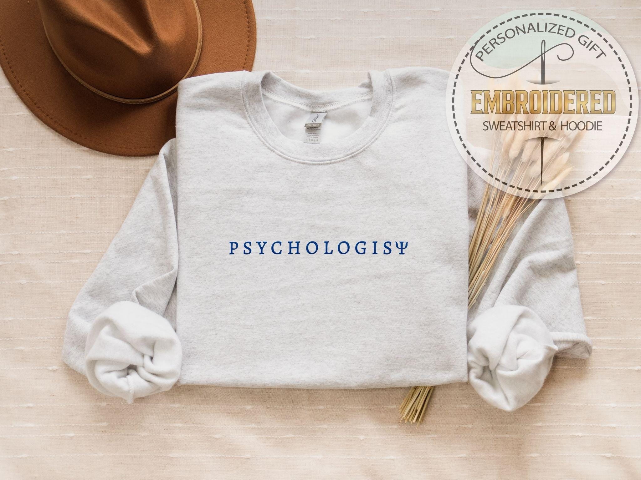 Embroidered Psychologist Sweatshirt, Psychology Major Hoodie With Psi ...