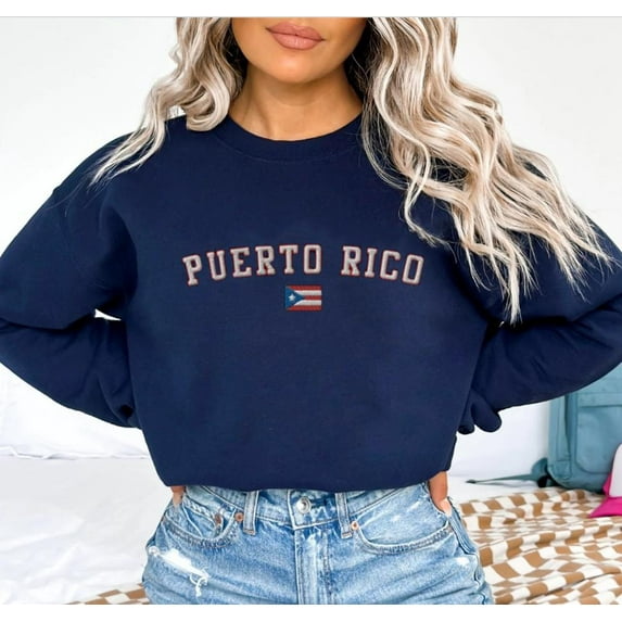 Embroidered Puerto Rico Sweatshirt, Puerto Rico Sweater, Puerto Rico ...