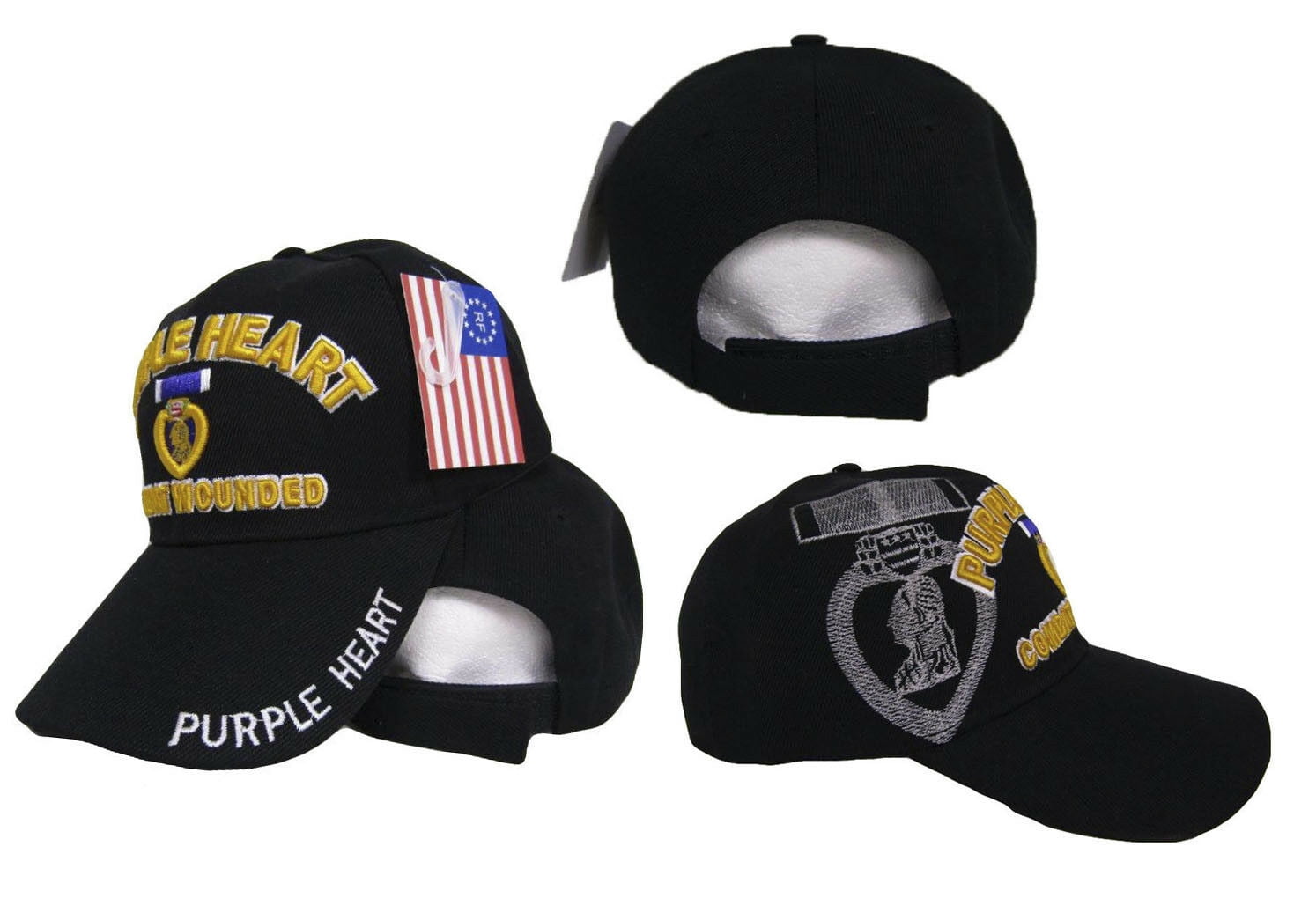 Embroidered Purple Heart Combat Wounded Shadow Baseball Military Cap ...