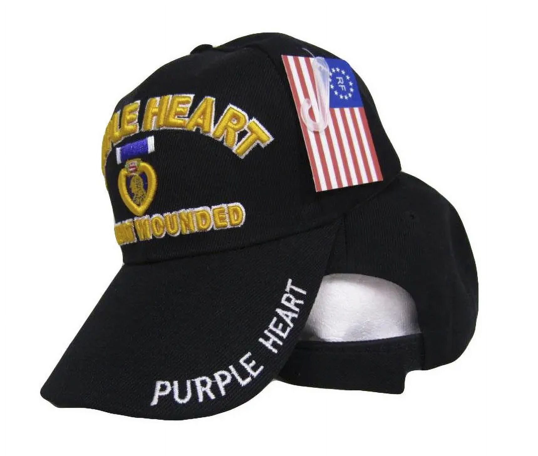 Embroidered Purple Heart Combat Wounded Shadow Baseball Military Cap ...