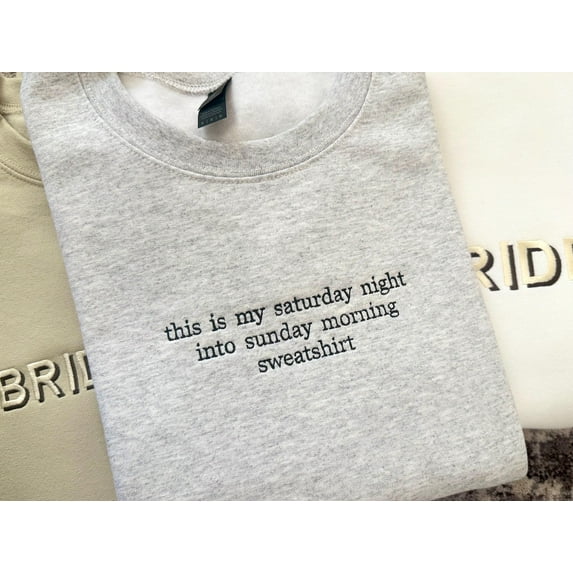 Embroidered Quote Sweatshirt: Text Crewneck - Walmart.com